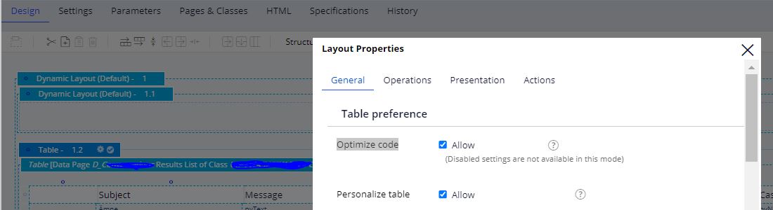 Field Value not displayed in Table filter pop up after selecting Optimize code | Support Center
